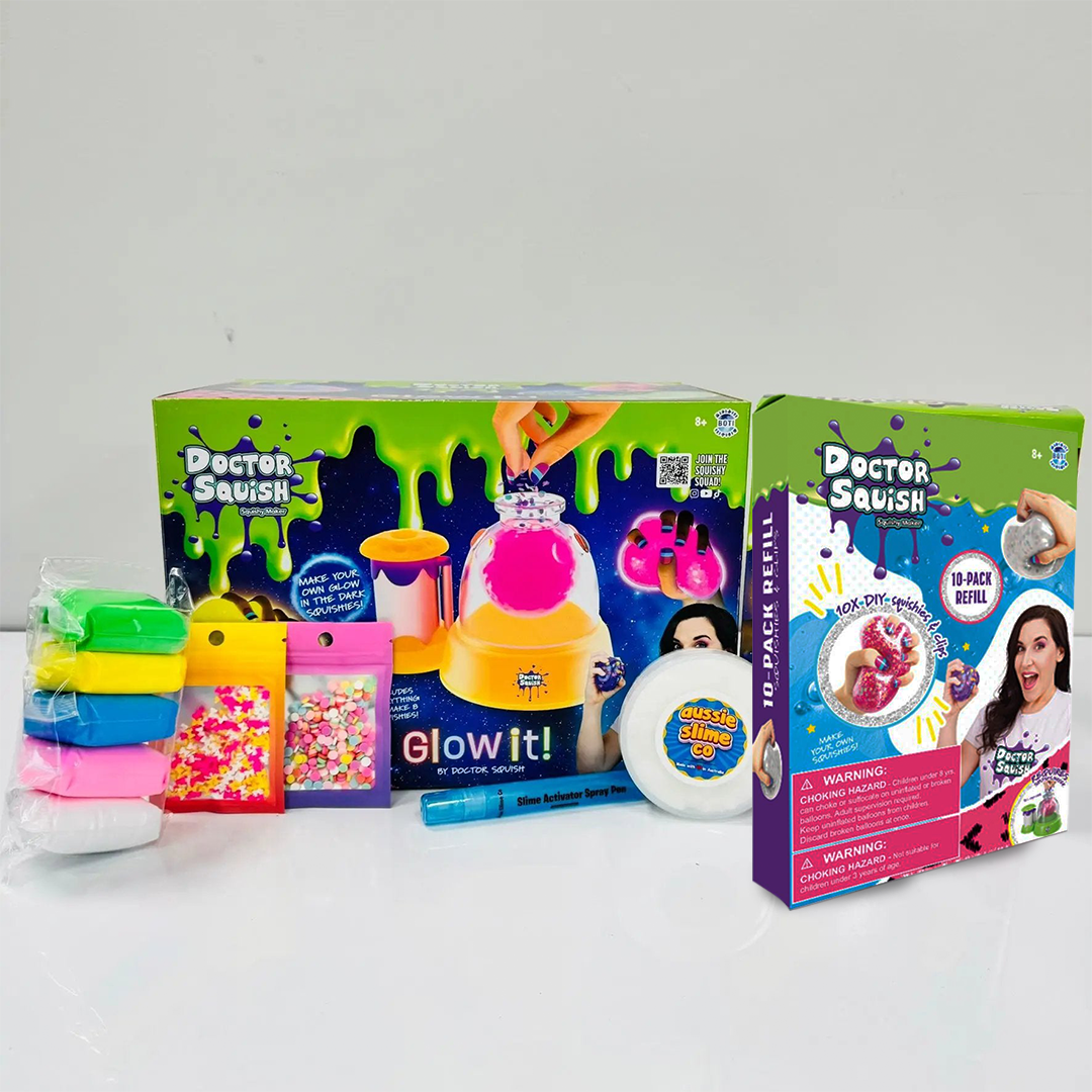 Doctor Squish Squishy Maker, Refill Kit and Thick and glossy Slime ...