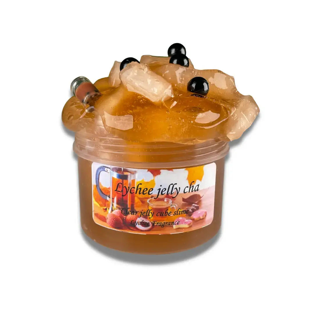 Lychee Jelly Boba Tea Slime - Jelly Cube Slime - Aussie Slime Co